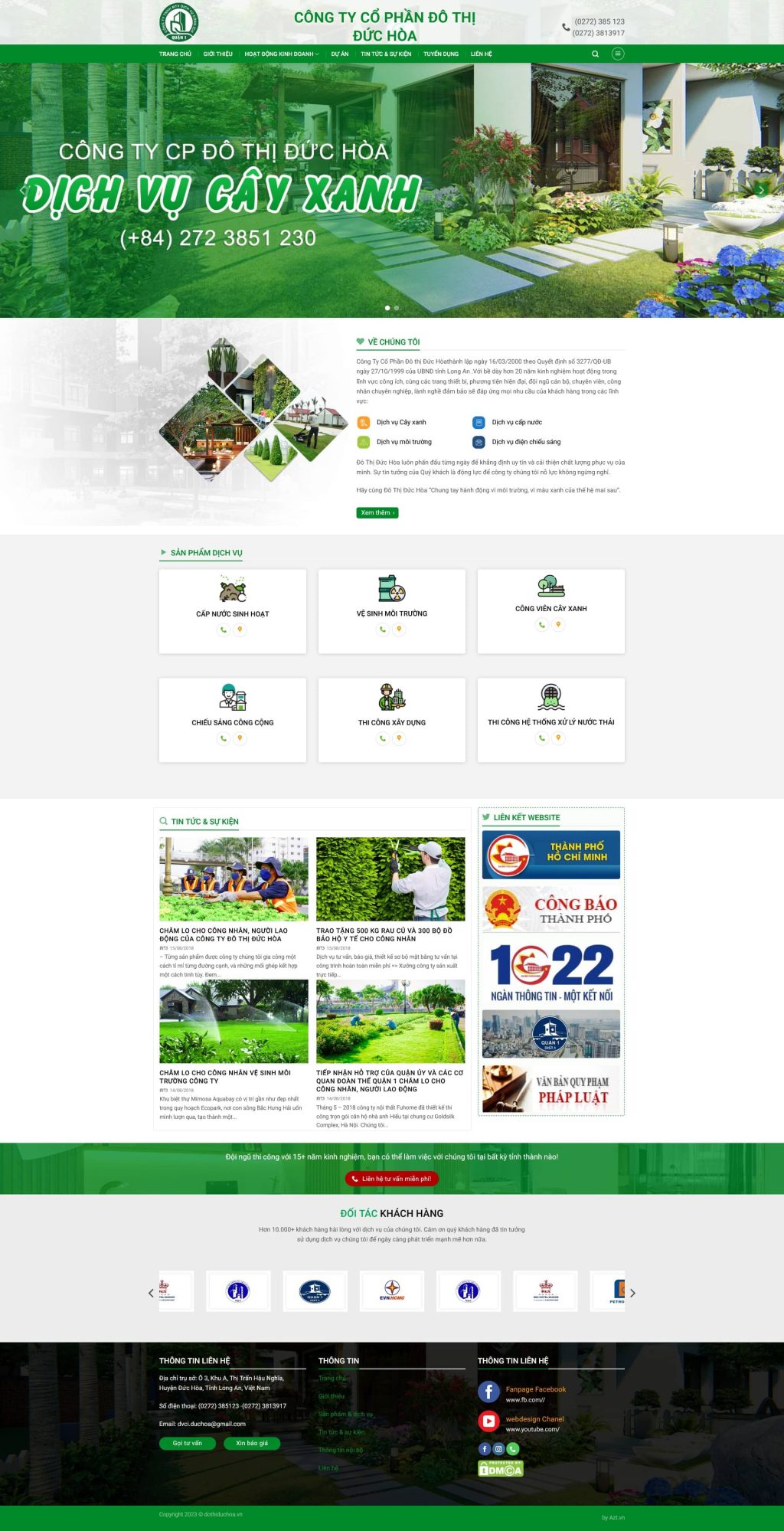 Theme Wordpress Công Ty Cây Xanh đô Thị | Theme Wordpress Giá Rẻ